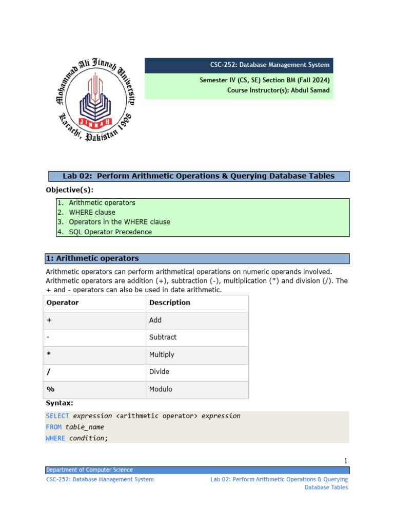 Lab 2 | PDF | Databases | Sql Lab 2 | PDF | Databases | Sql