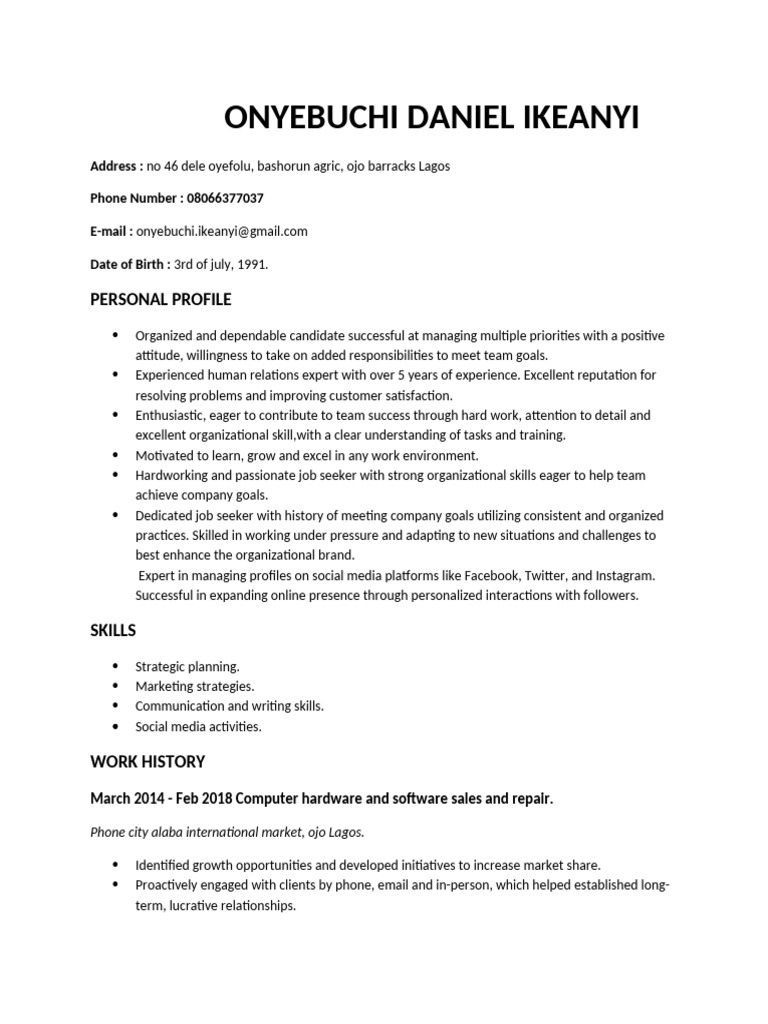 Onyebuchi Daniel Ikeanyi Cv | PDF | Social Media | Popular Culture & Media Studies