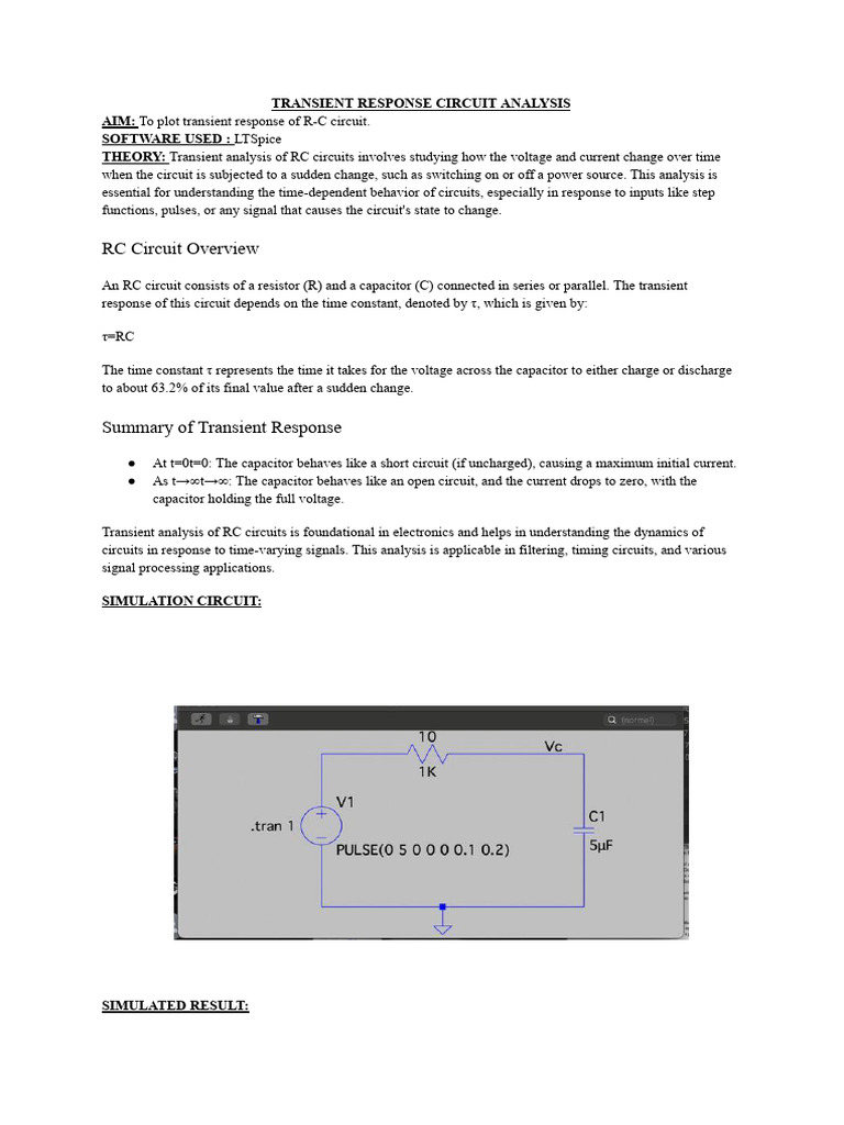 Transient Response Circuit Analysis | PDF | Science & Mathematics ...