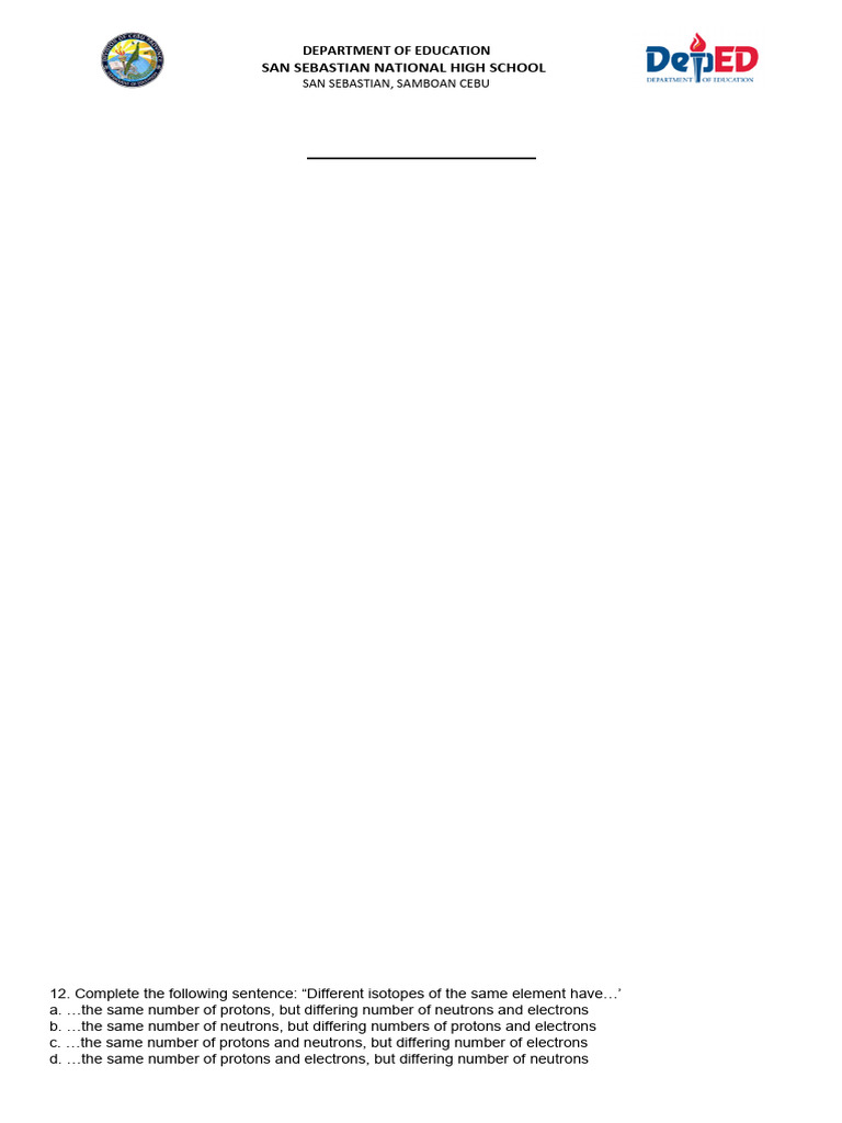 Gen Chem Q2 Written Exam 1 Pdf Mole Unit Stoichiometry 7147