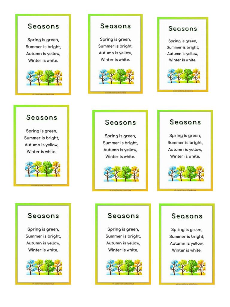 Poem About Seasons | PDF