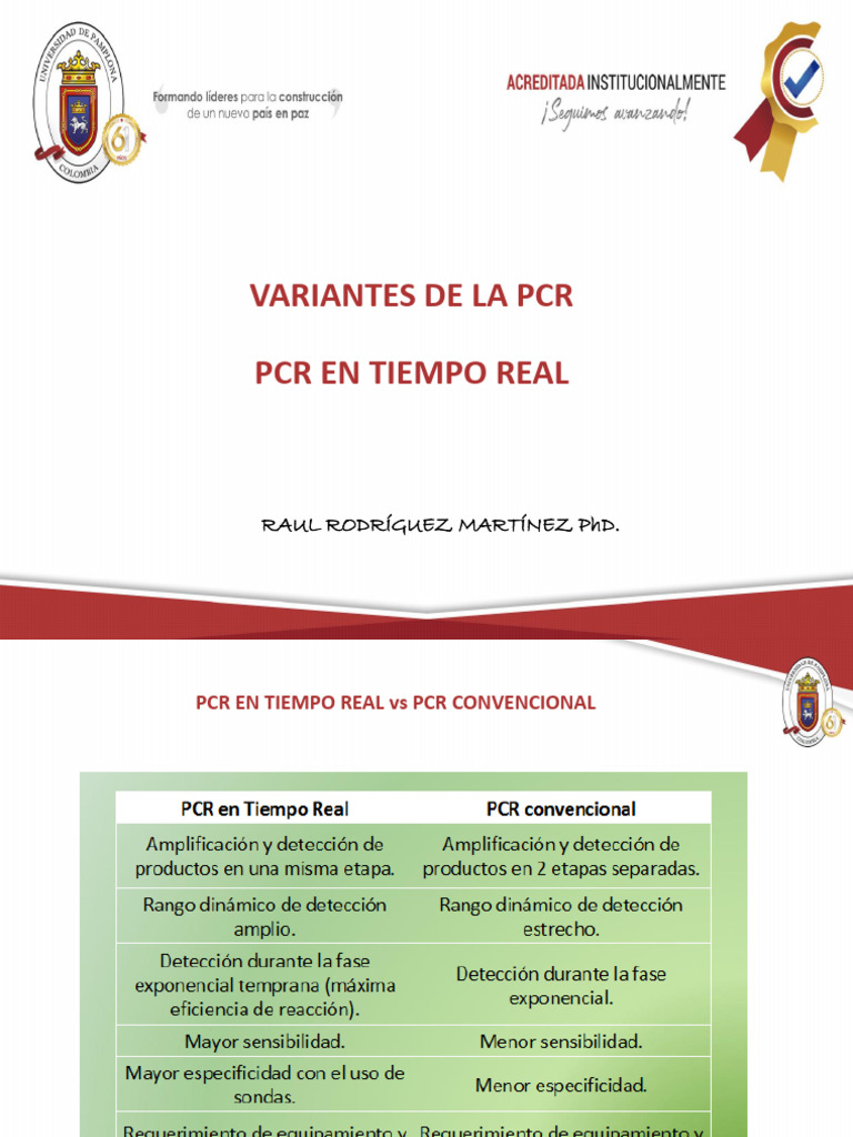 Clase 3. PCR TIEMPO REAL y Variantes PDF | PDF | Reacción en cadena de ...