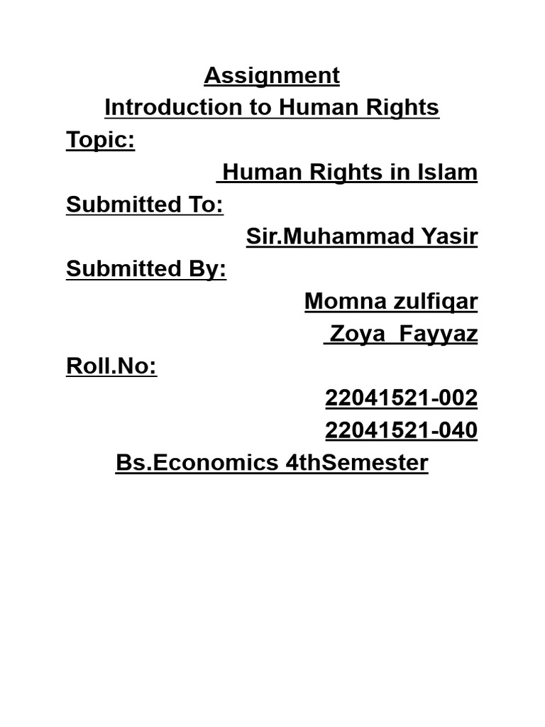 Human Rights in Islam | PDF | Hadith | Social Equality