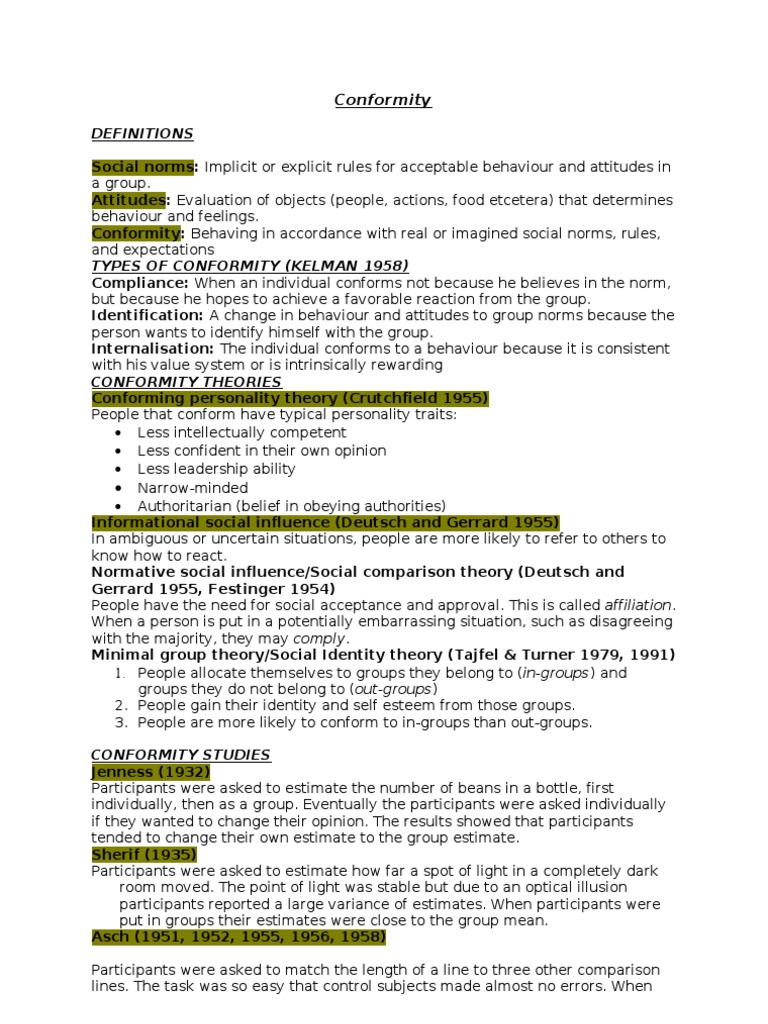 Conformity | PDF | Conformity | Norm (Social)