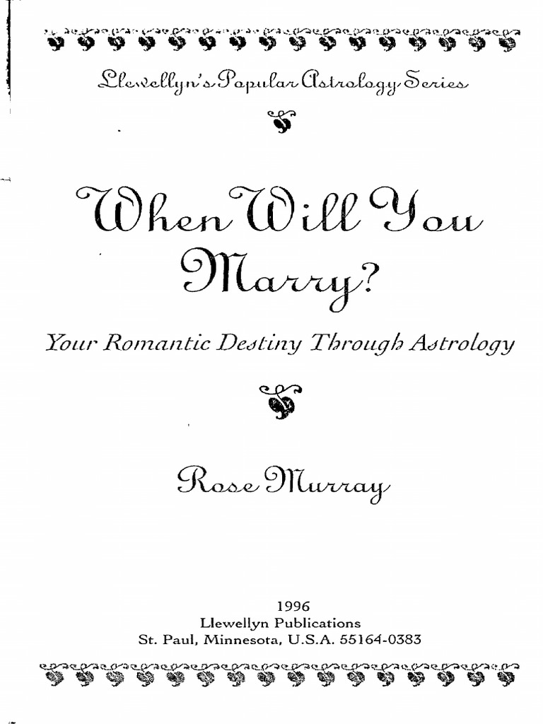 Book - 1927 - Rose Murray - When Will You Marry - Find Your Romantic ...