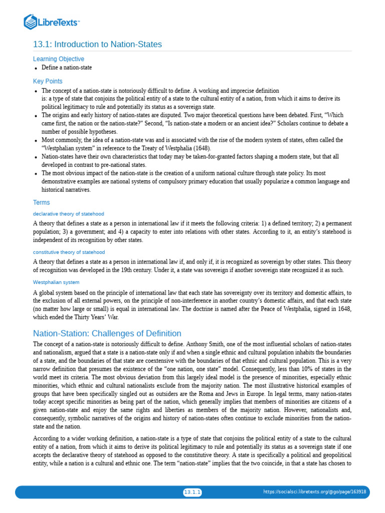 13.1__Introduction_to_Nation-States | PDF | Nation State | State (Polity)