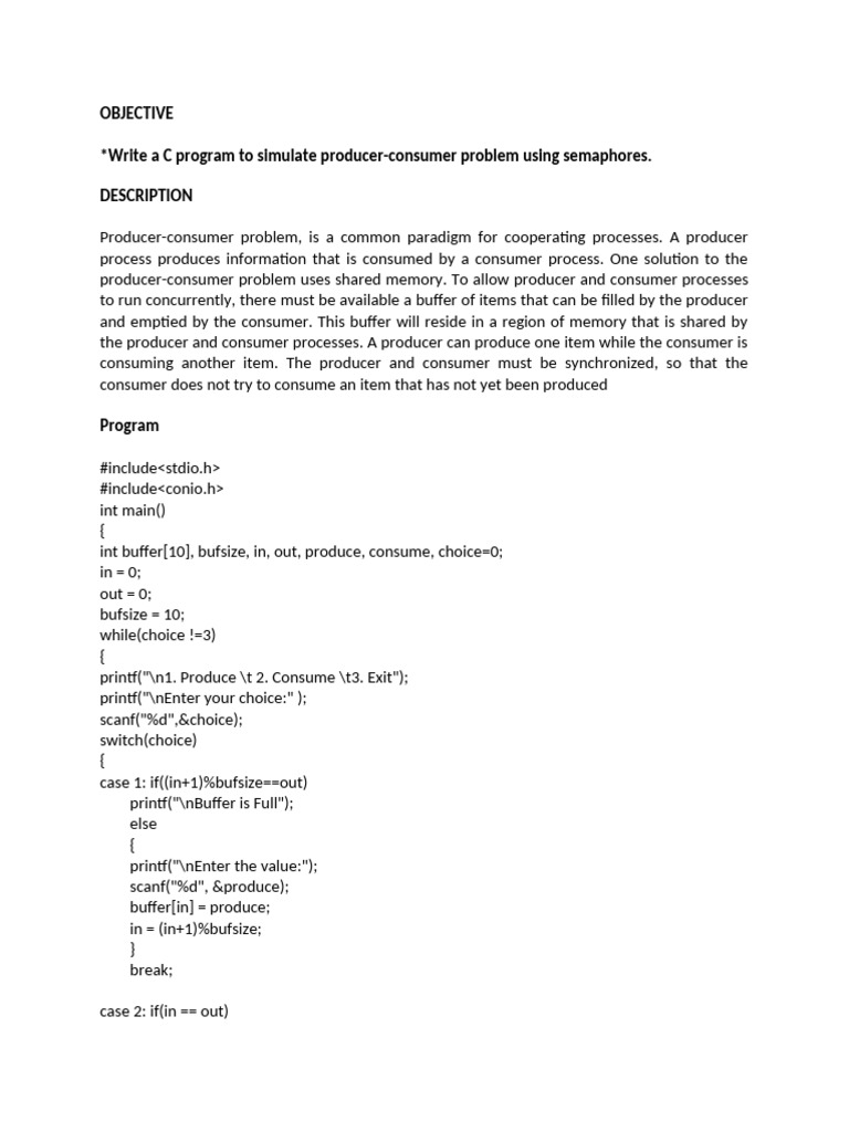 9.b) Producer-Consumer Using Semaphores | PDF | Teaching Methods & Materials | Computers