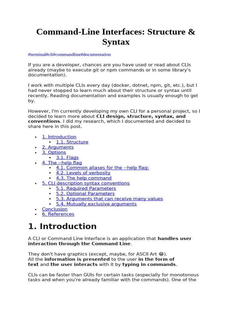 All About CLI Structures | PDF | Command Line Interface | Bracket
