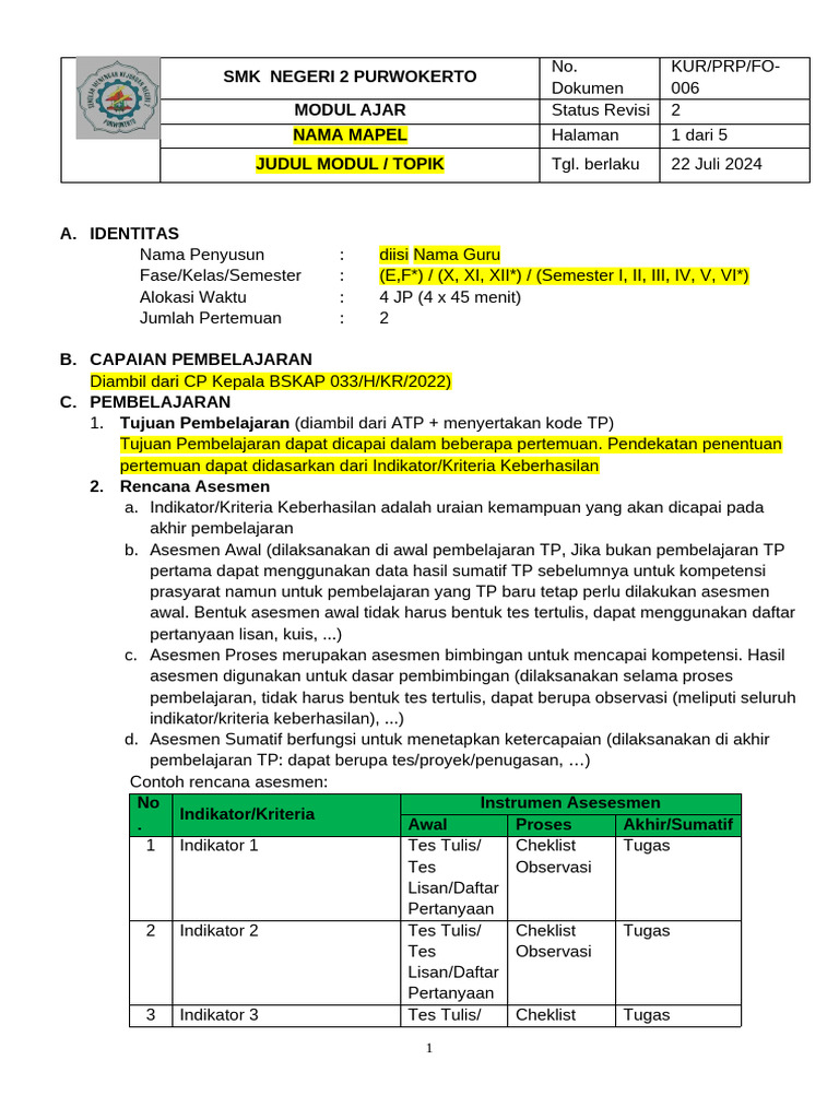 FO 6 - Modul Ajar 2425 | PDF