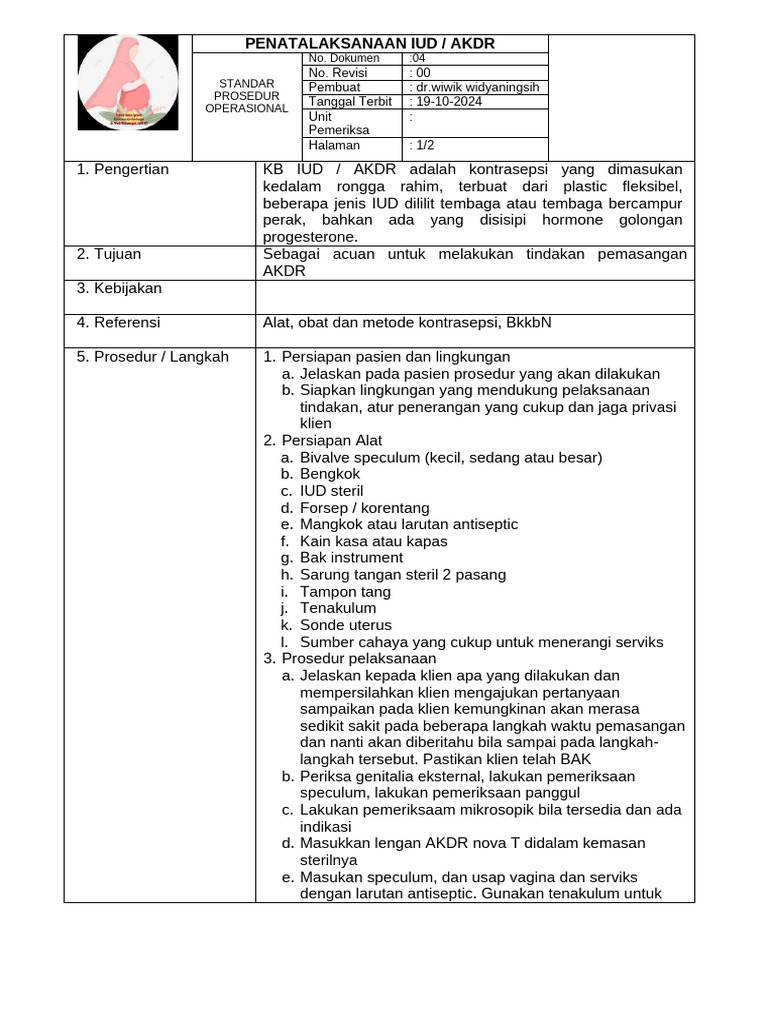 pemasangan kb iud dr wiwik | PDF