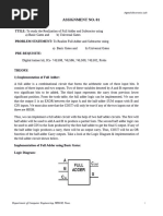 COA - Experiment No 04-Half Full Adder | PDF | Logic Gate | Electronic Design