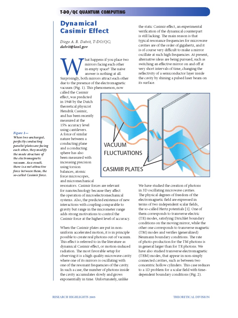 Diego A. R. Dalvit - Dynamical Casimir Effect | PDF | Photon | Modern Physics
