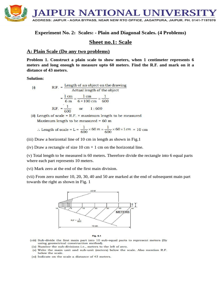 Exp.2 Scale Problem Sheet 1 | PDF | Measurement | Metre