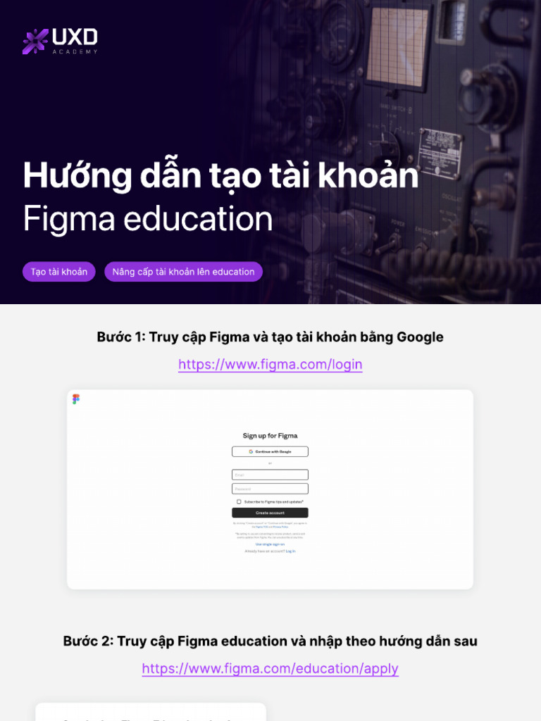 Hướng dẫn tạo tài khoản Figma Edu | PDF