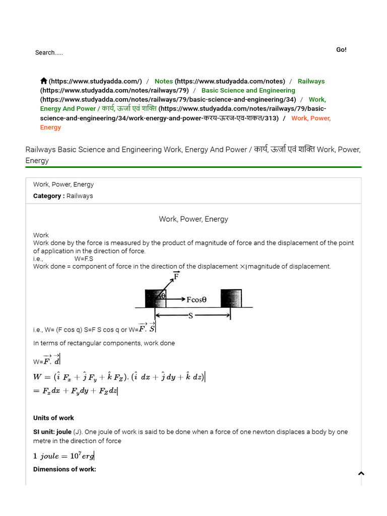 Work Energy Power | PDF | Collision | Metrology