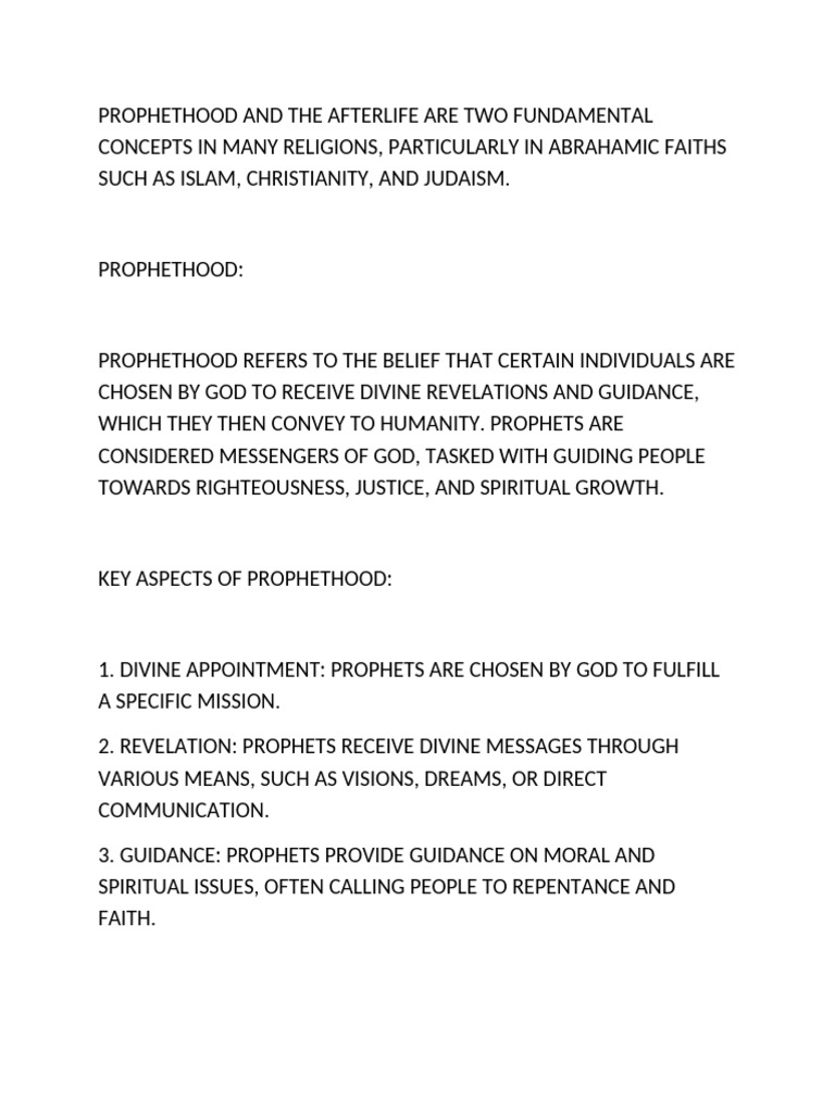 Prophethood, Afterlife, and Ibadaat | PDF | Prophets And Messengers In Islam | Afterlife