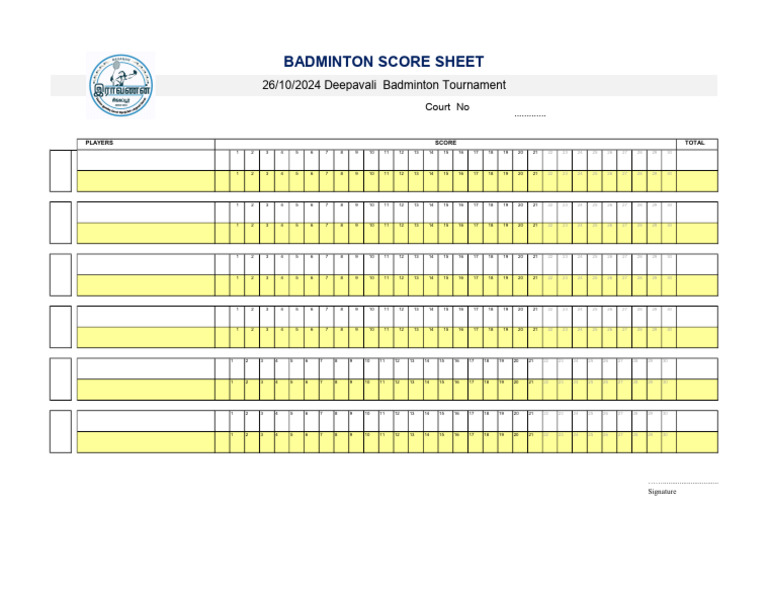 Badminton Score_card | PDF