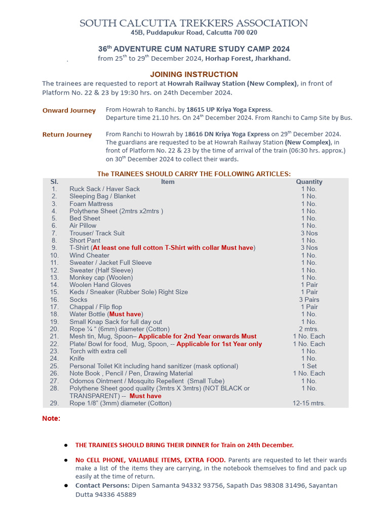 Joining-Instruction-2024 | PDF