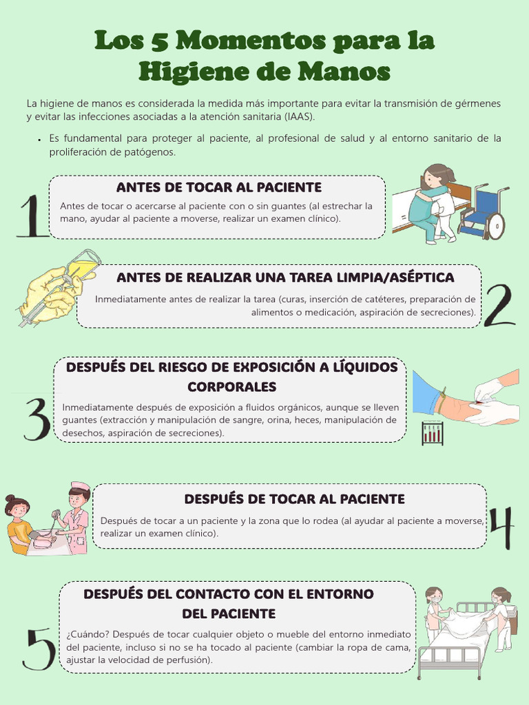 5 Momentos De La Higiene De Manos Pdf Salud Y Bienestar
