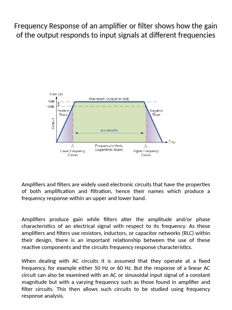 Amplifier & Filter Frequency Response | PDF