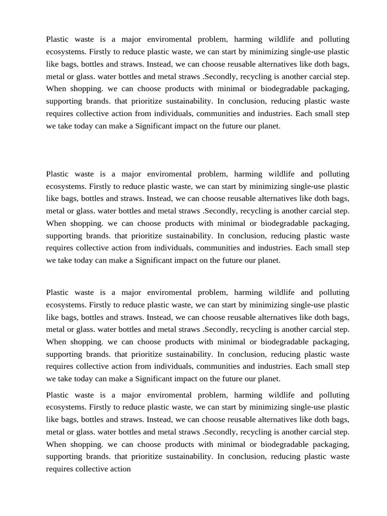 Reduce Plastic Waste: Key Strategies | PDF | Plastic | Recycling
