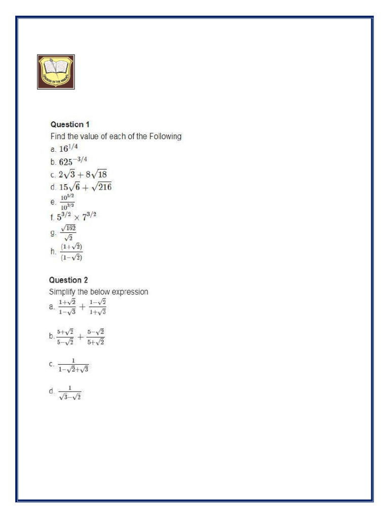Class 3 Maths Short Form Worksheet | PDF