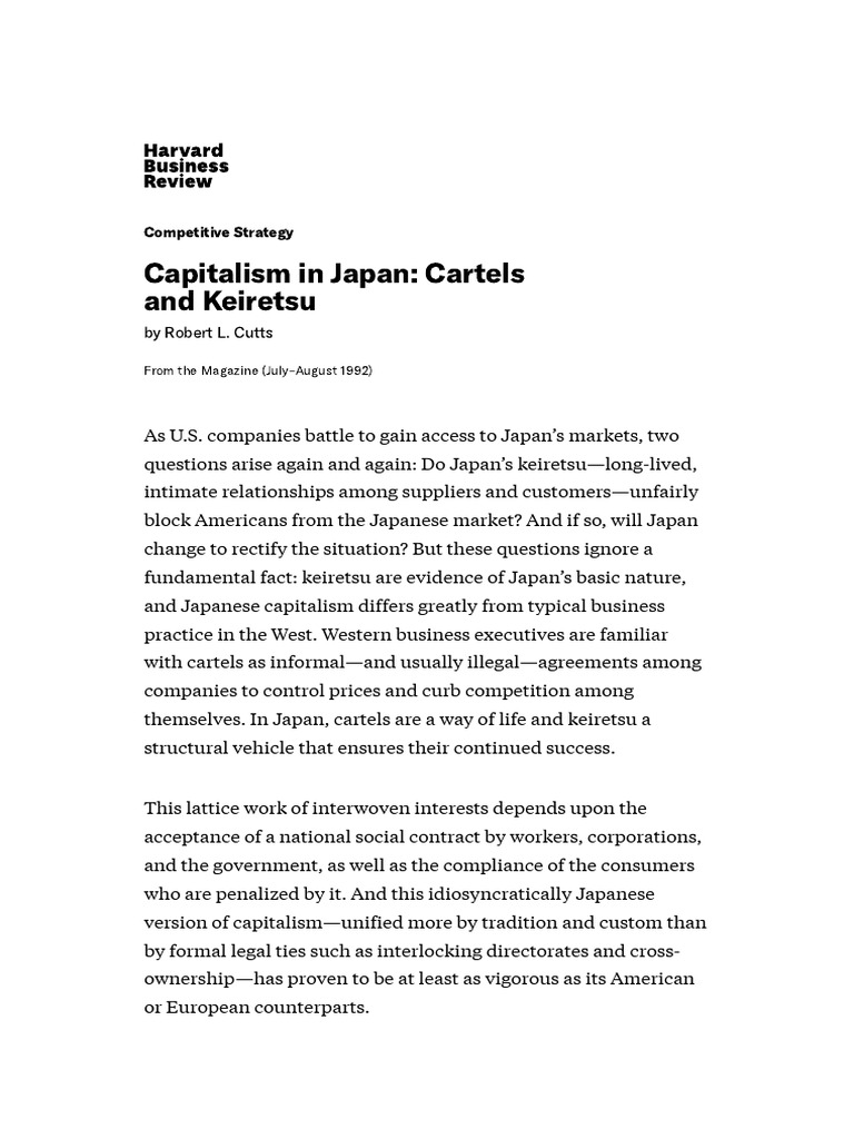 Capitalism in Japan_ Cartels and Keiretsu | PDF | Banks | Japan