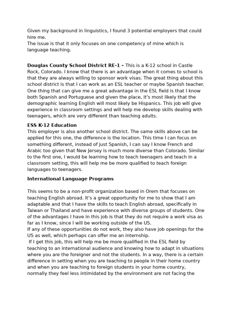 Career Fair | PDF | English As A Second Or Foreign Language | Human ...