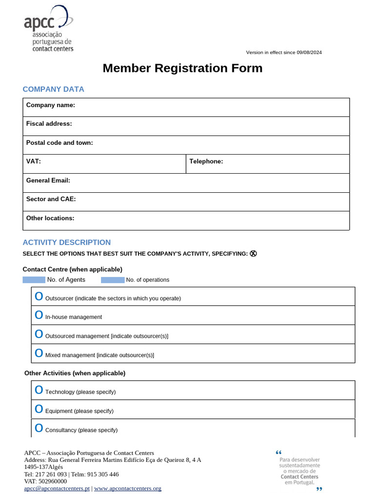 APCC en Membership Registration Form | PDF | Payments