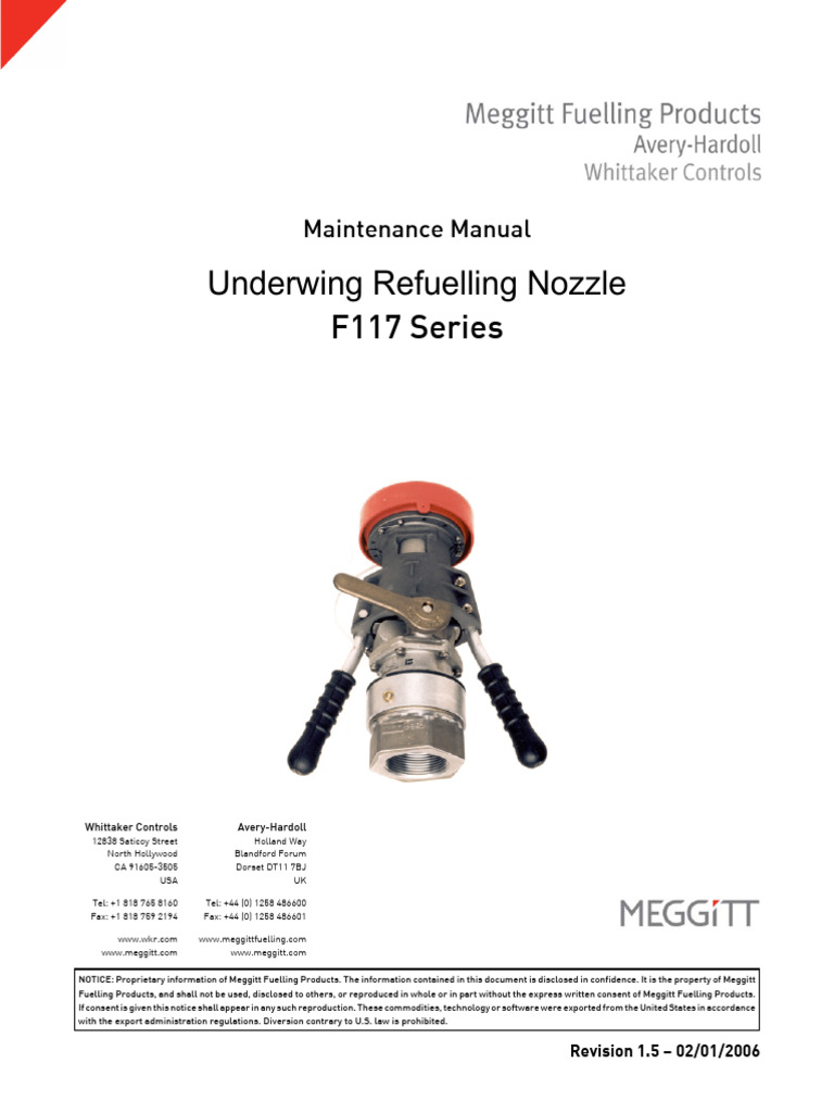 Underwing Refuelling Nozzle F117 Series - Meggitt Fuelling Products ...