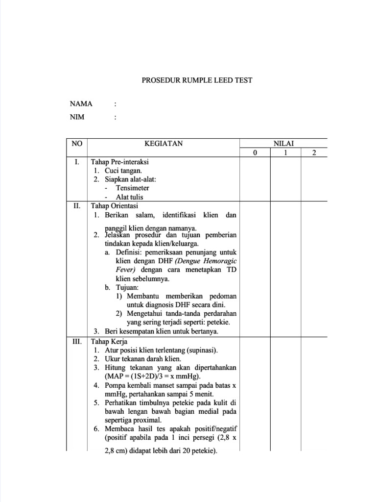 PDF Check List Rumple Leed Test - Compress | PDF