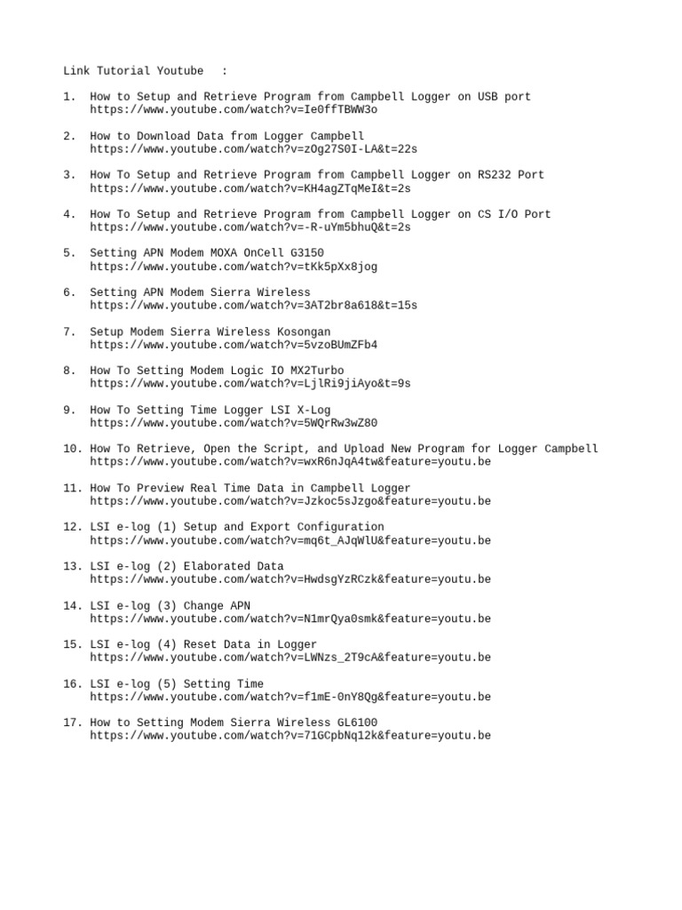 Campbell Logger Setup and Data Guide | PDF