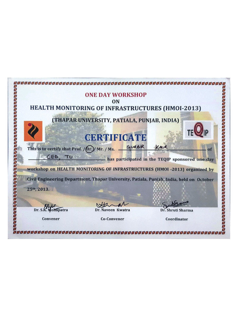 Workshop TEQIP TIET | PDF