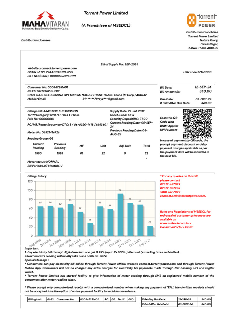 Diva Light Bill | PDF | Cheque | Payments