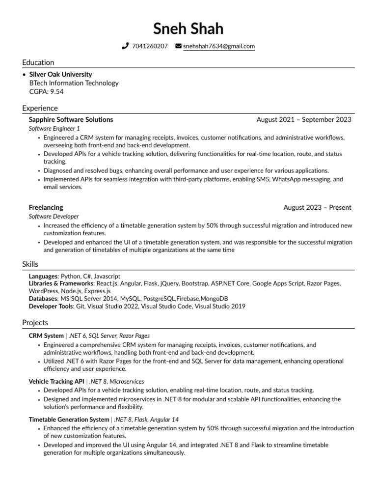 Sneh Shah | PDF | Microsoft Sql Server | Computer Science