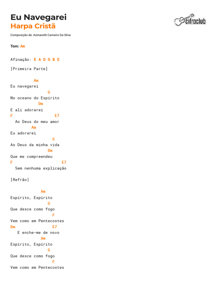 Cifra Club - Harpa Cristã - Eu Navegarei | PDF