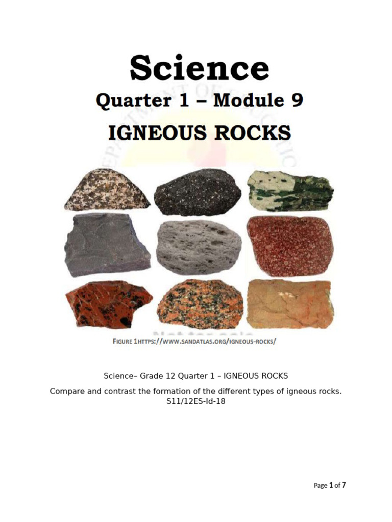 Module 9 Different Types of Igneous Rocks | PDF