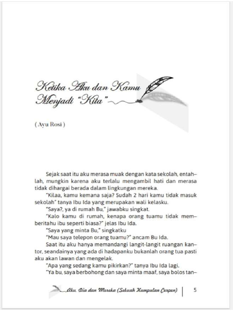 Cerpen Ketika Aku Dan Kamu Menjadi Kita | PDF