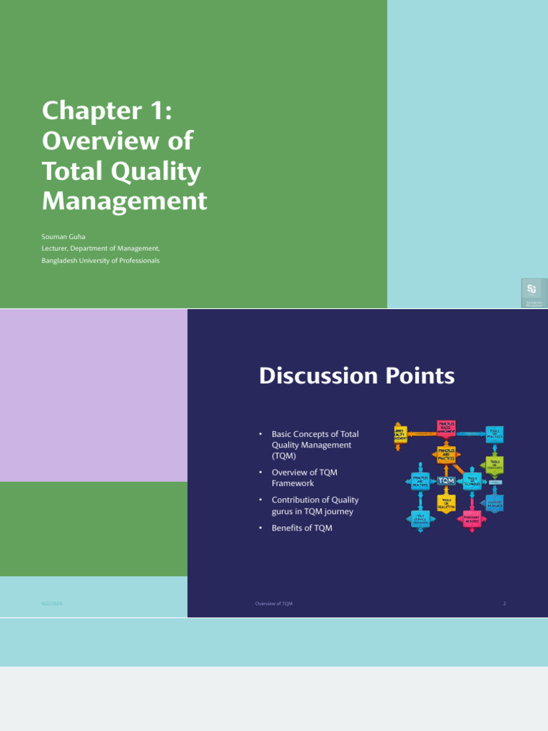 Chapter 1 Overview of TQM | PDF | Business | Production And Manufacturing