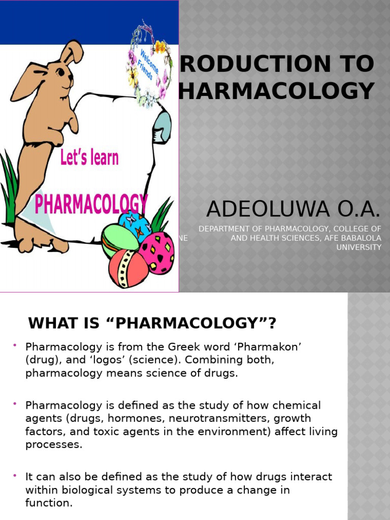 Intro To Pharmacology | PDF | Pharmacology | Pharmacokinetics
