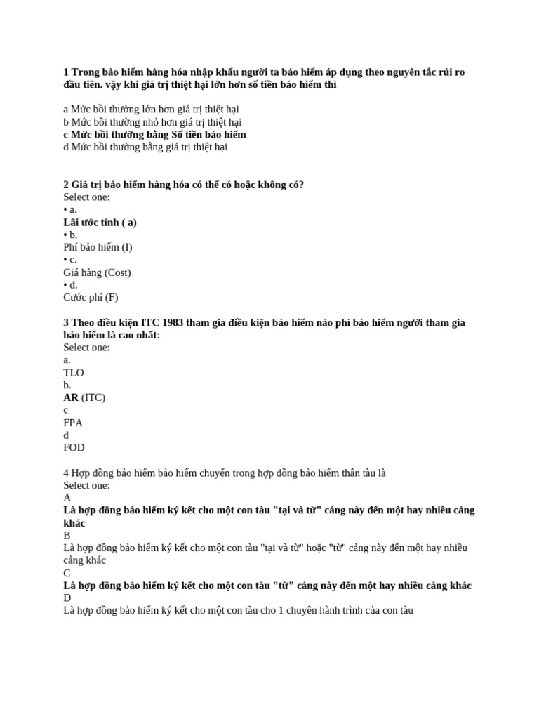 Tài liệu đề thi BHVT | PDF