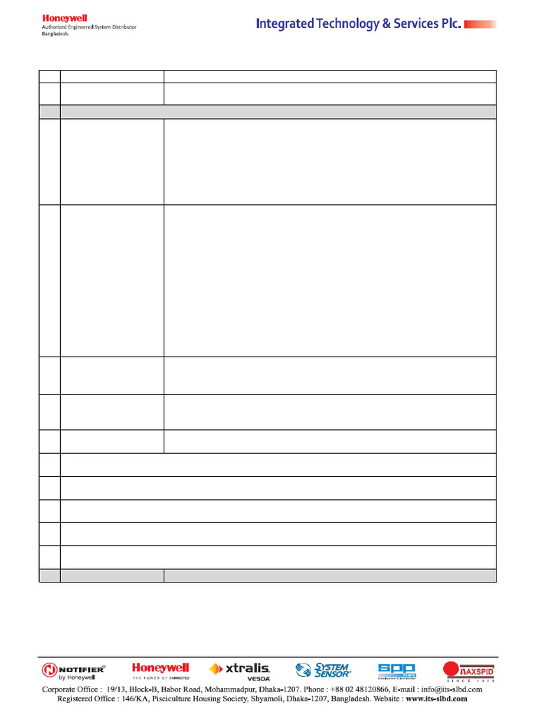 FAS, CCTV, PA & ACS Tech Specification | PDF | Electrical Engineering