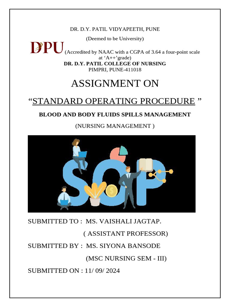 Sop (Standard Operating Proccedure) Body and Body Fluids Spill ...
