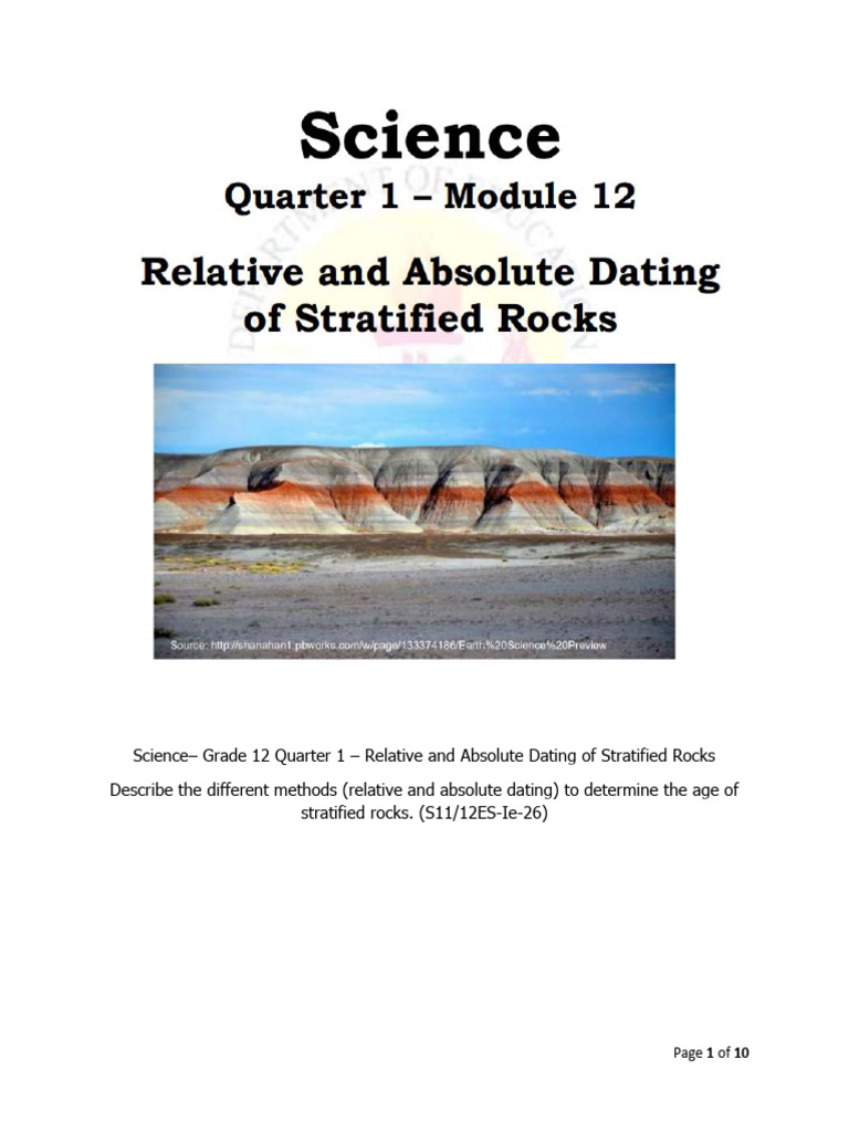 Module 12 Relative and Absolute Dating | PDF | Geology | Rock (Geology)