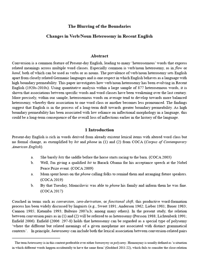 Blurring of The Boundaries Revision No Mark-Up | PDF | Part Of Speech ...