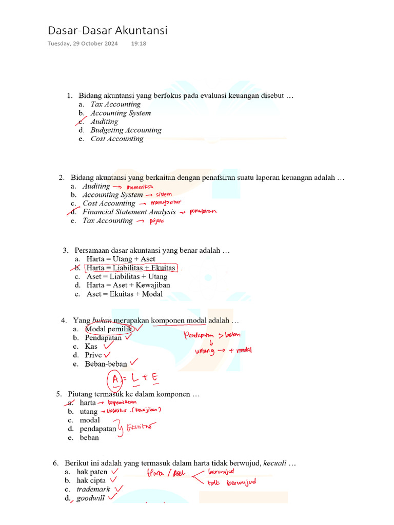 Pembahasan Soal Dasar-Dasar Akuntansi | PDF