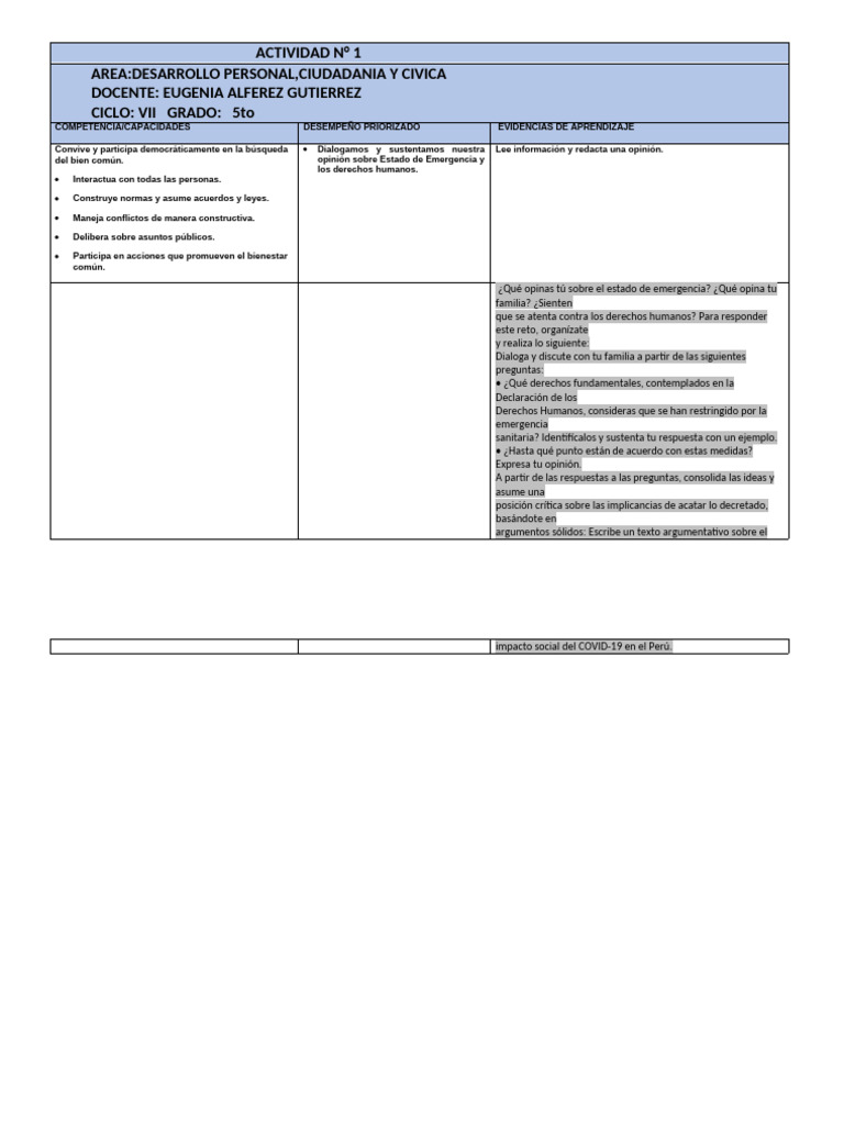 Actividad DPCC 5to | PDF | Libertad | Derechos humanos