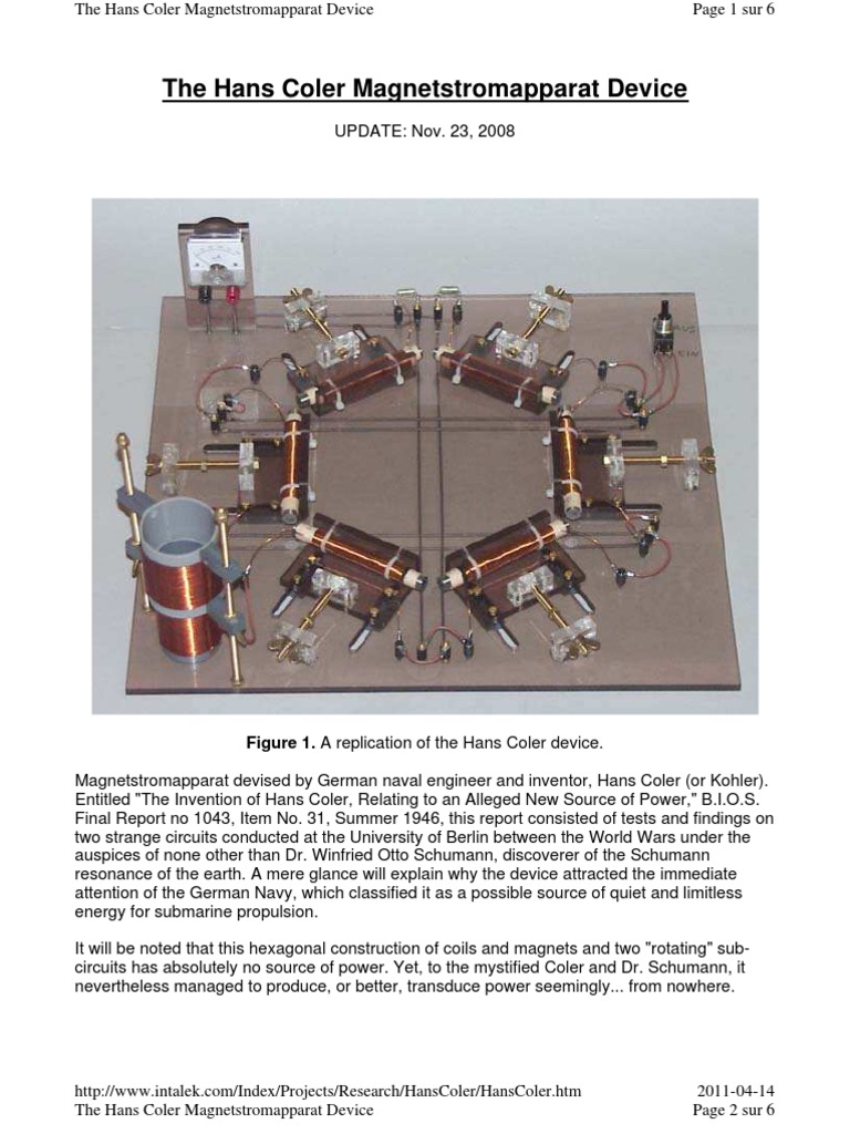 Figure 1. A Replication of The Hans Coler Device | PDF | Nazi Germany ...