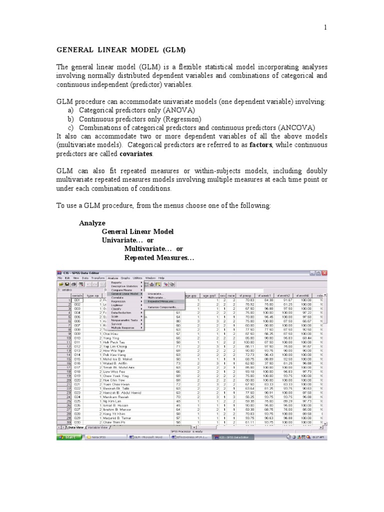 General Linear Model (GLM) | PDF | Analysis Of Variance | Variance