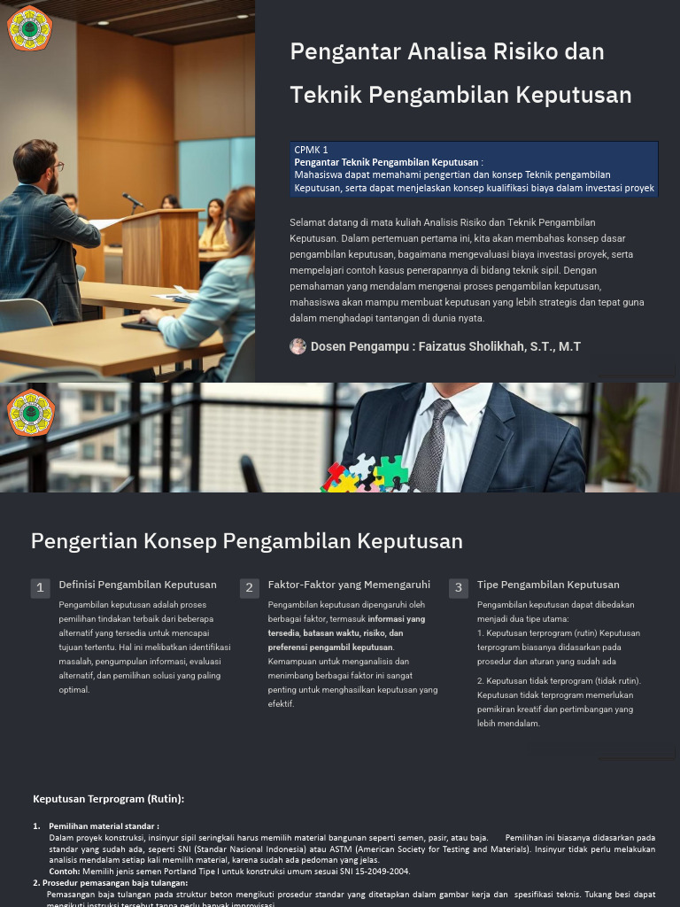 PERTEMUAN 2 Pengantar Analisa Risiko Dan Teknik Pengambilan Keputusan. | PDF | Teknologi & Rekayasa